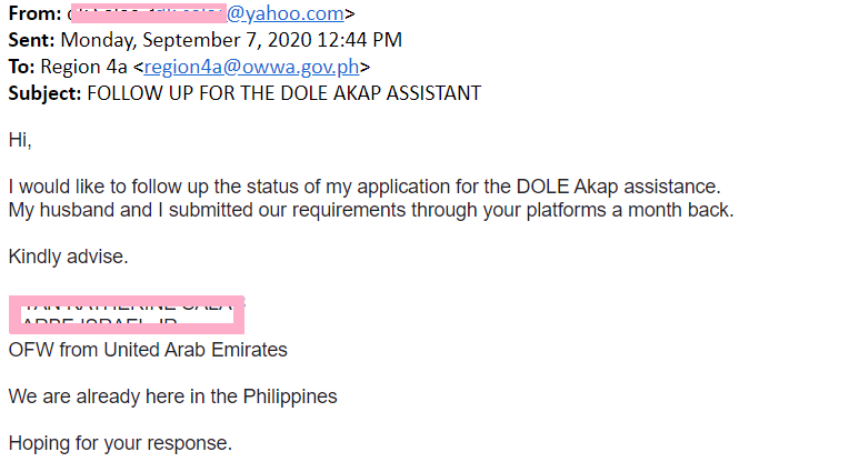 DOLE AKAP Cash Assistance success after 3 months - Pinay Expat